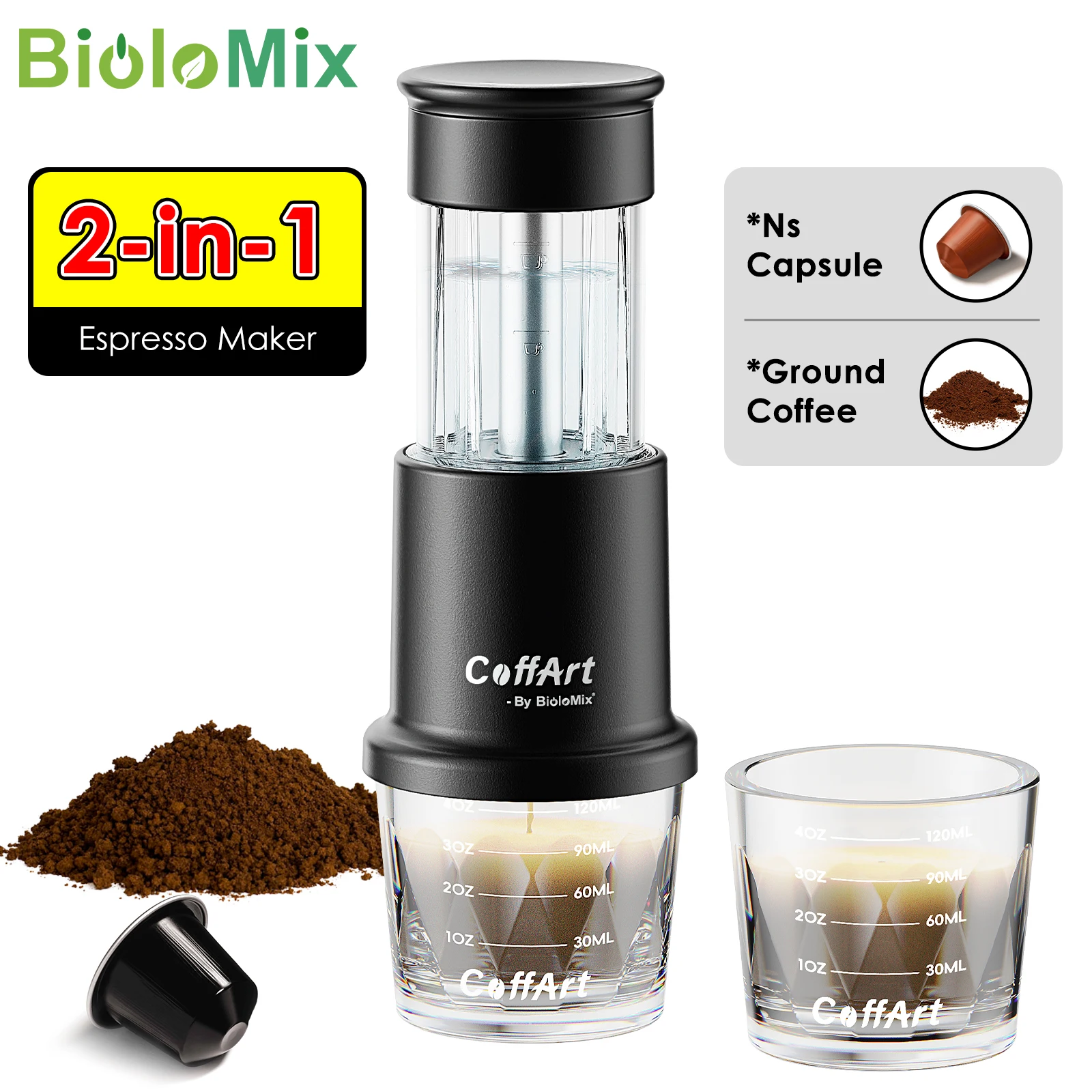 BioloMix 2 в 1 ручная кофемашина для эспрессо | AliExpress
