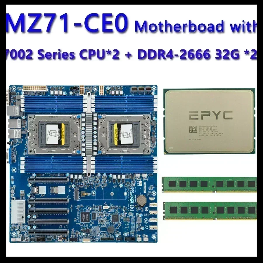 RTXIC MZ71-CE0 REV.1.X материнская плата для AMD EPYC 7002/7001 ...