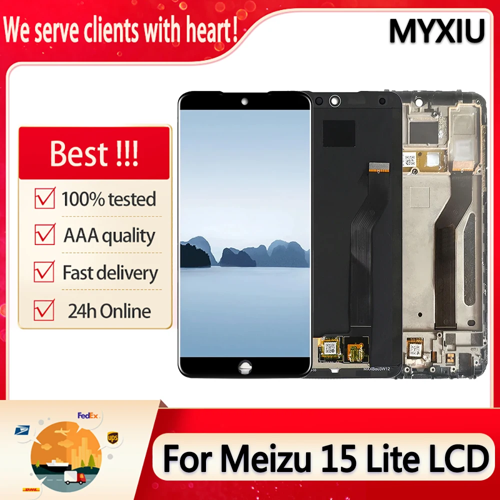 5,46 "Оригинальный ЖК-экран для Meizu 15 Lite, дисплей с рамкой, дигитайзер, протестированная ...