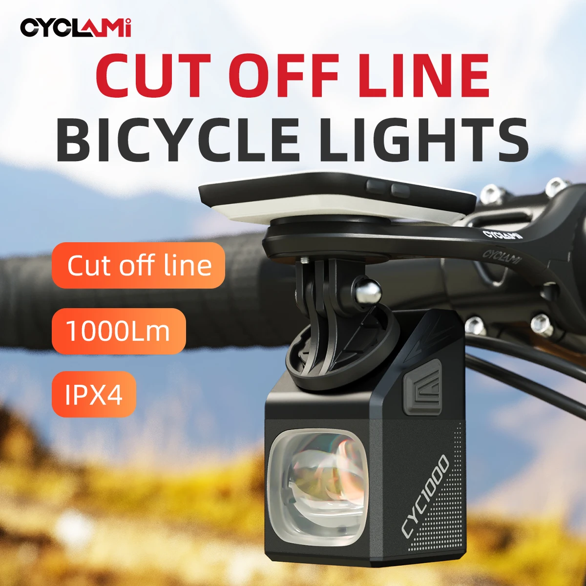 CYCLAMI Bike Light Wireless Remote Cycling Light 1000 Lumen Waterproof Hanging Bicycle Headlight ...