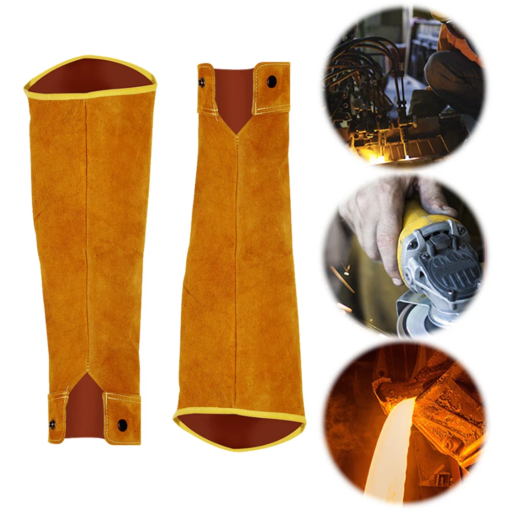 Leather Welding Arm Sleeves Welding Arm Protection Cowhide Welder Arm ...