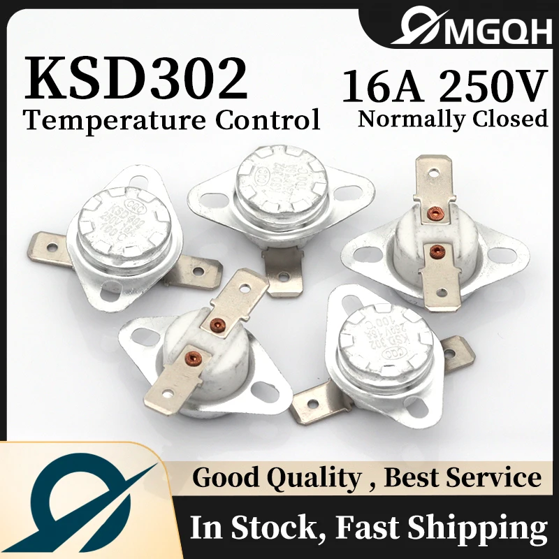 1 шт. KSD302 16A 250 В 40-200 градусов керамический KSD301 нормально ...