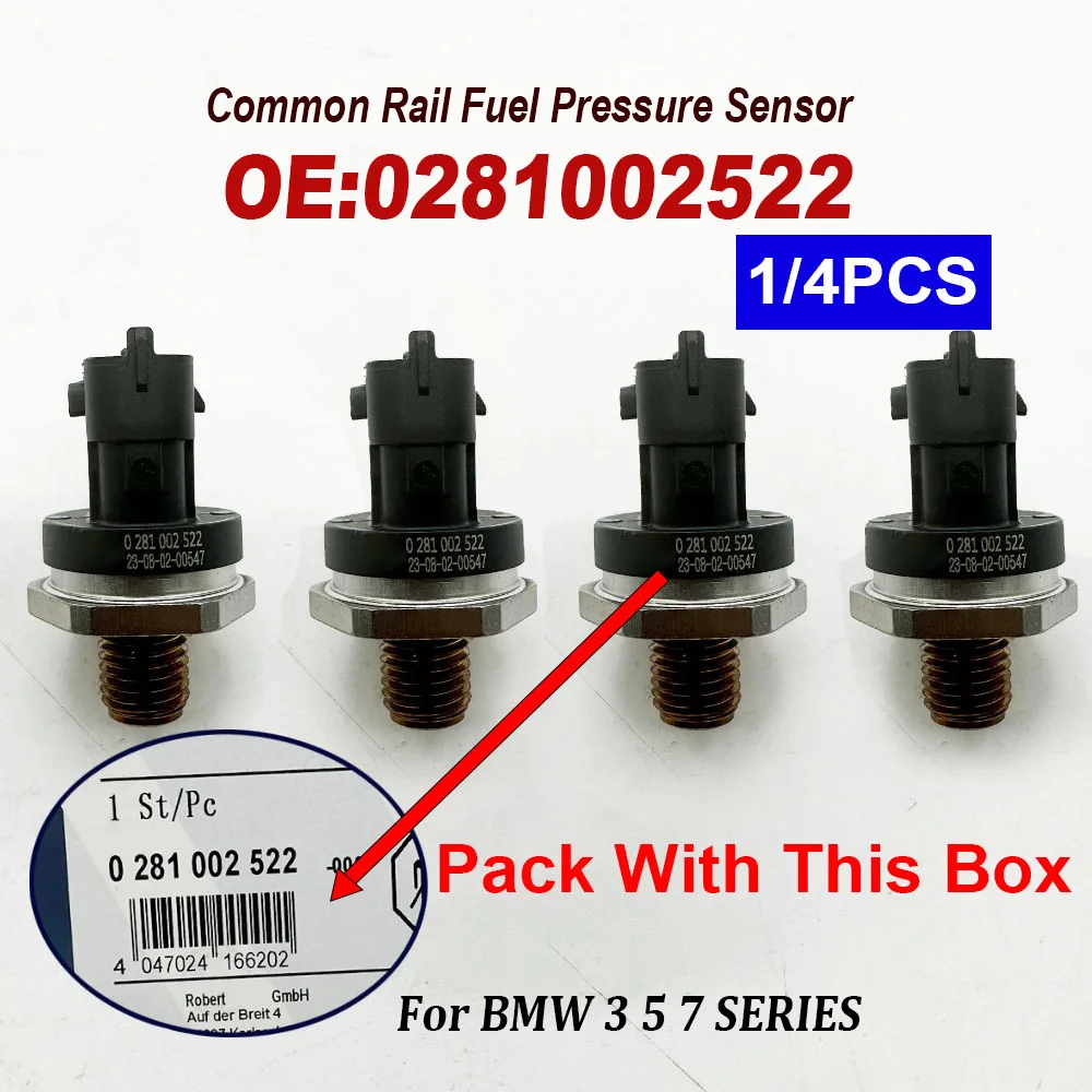 1/4PCS 0281002522 0281006186 0281006022 Common Rail Fuel Pressure ...