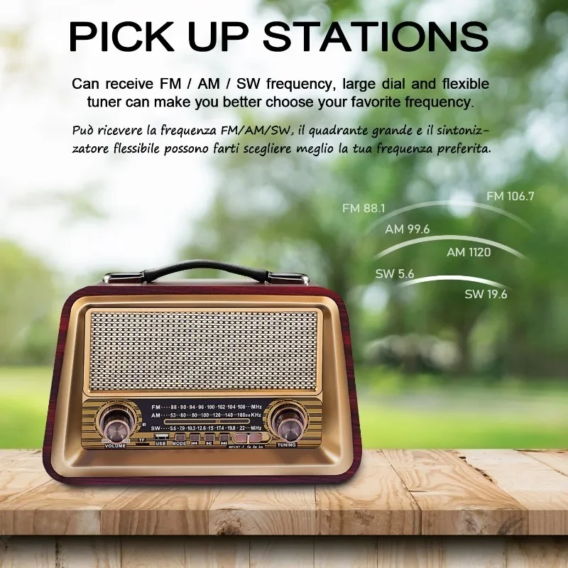 Деревянная трехсекционная Беспроводная Bluetooth-колонка с FM-радио ...