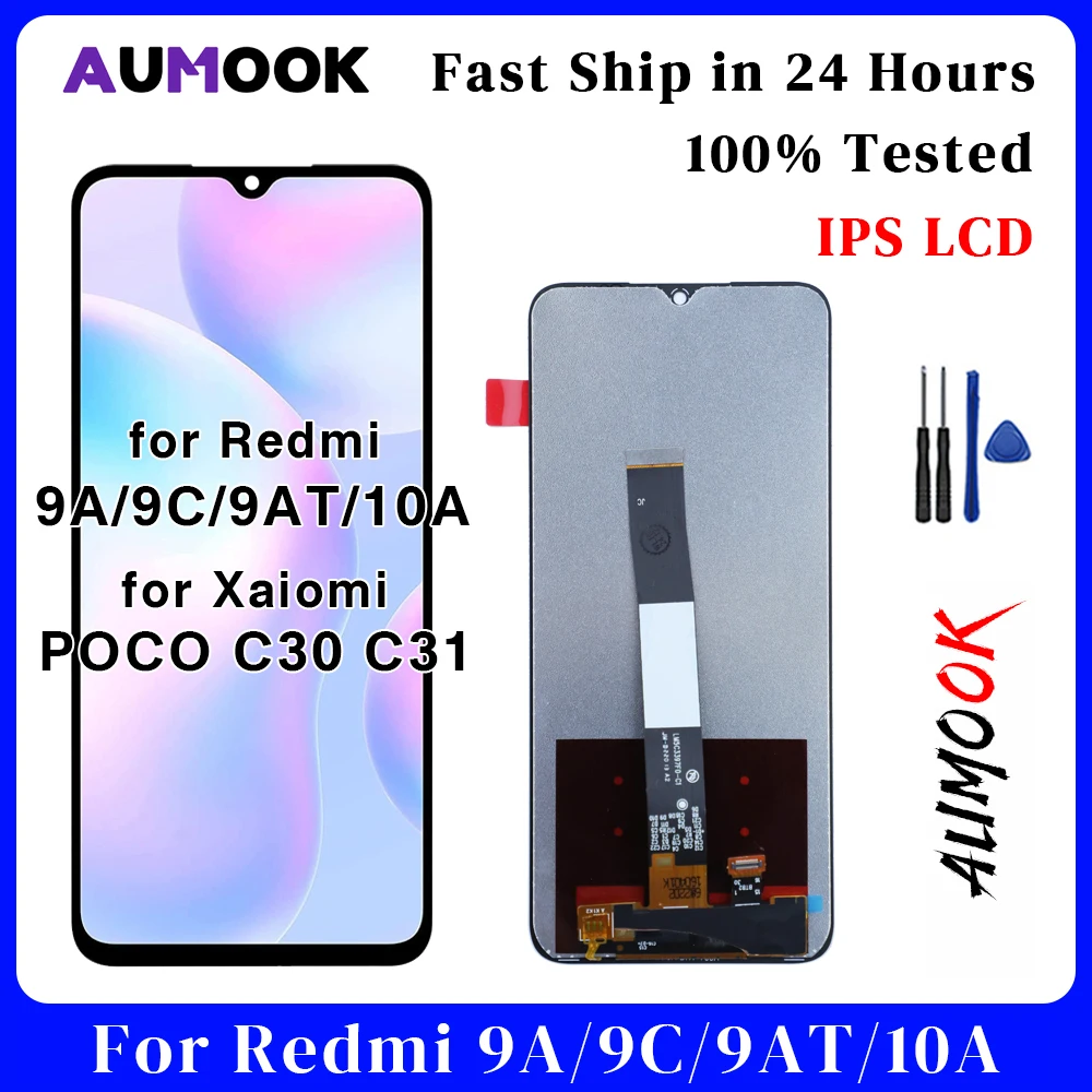6,53 "экран для Redmi 9A 9C 9AT 10A ЖК-дисплей цифровой сенсорный экран ...