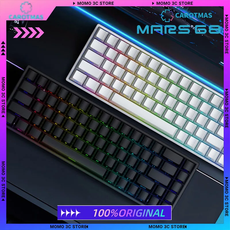 CAROTMAS MARS68 Pro Беспроводная механическая клавиатура с магнитным переключателем ...
