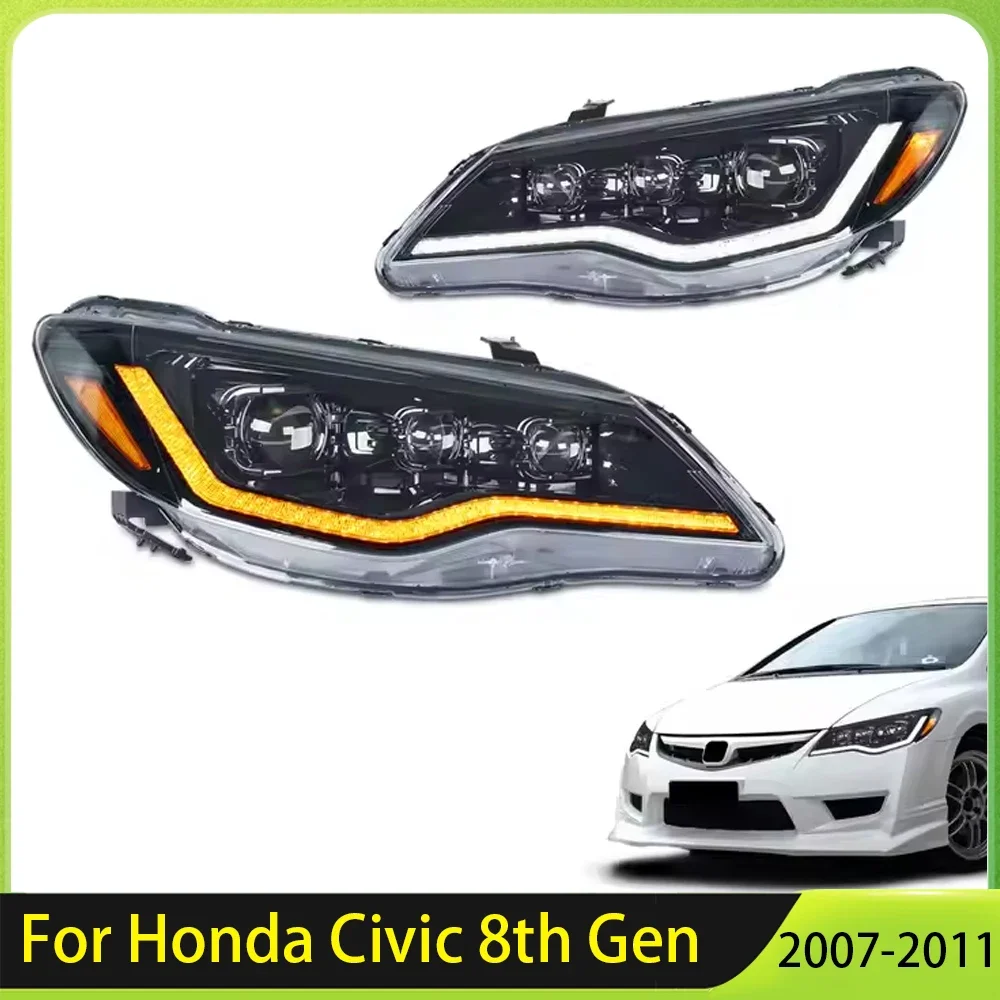Пара светодиодных фар для Honda Civic FD1 FD2 FD3 Type R 8-го поколения 2007-2011, светодиодные ...