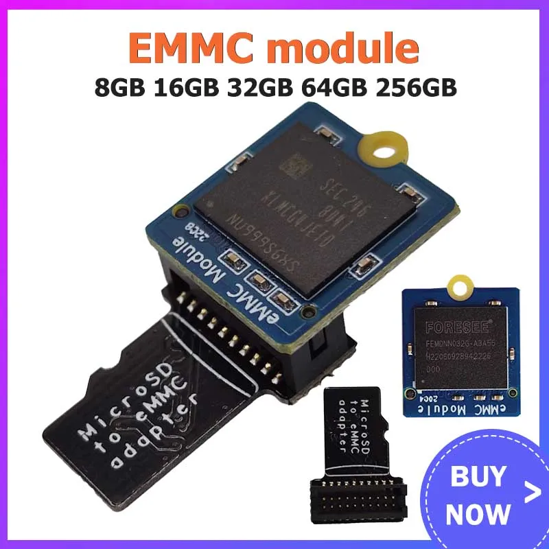 Модуль eMMC 8 ГБ 16 ГБ 32 ГБ 64 ГБ 256 ГБ для Nano Pi/Raspbperry Pi с адаптером Micro SD ...