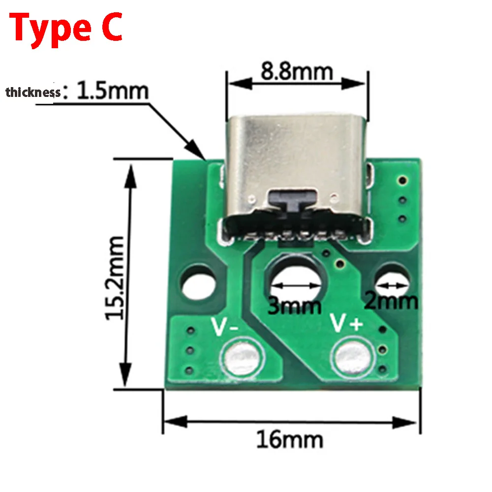20pcs/lot USB 3.1 Type C MICRO Connector Test PCB Board Adapter ...