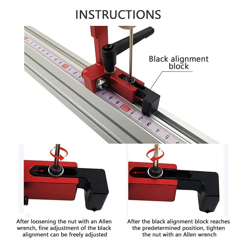 Woodworking T Slot Stopper Miter Track Stop Chute Limiter For 75Mm T ...