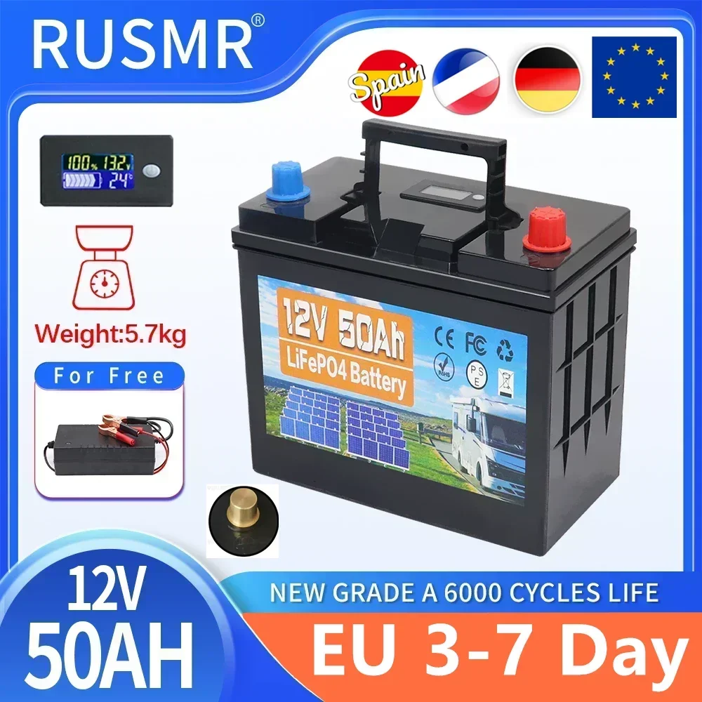 RUSMR 12V-50Ah Литиево-железо-фосфатный аккумулятор | AliExpress