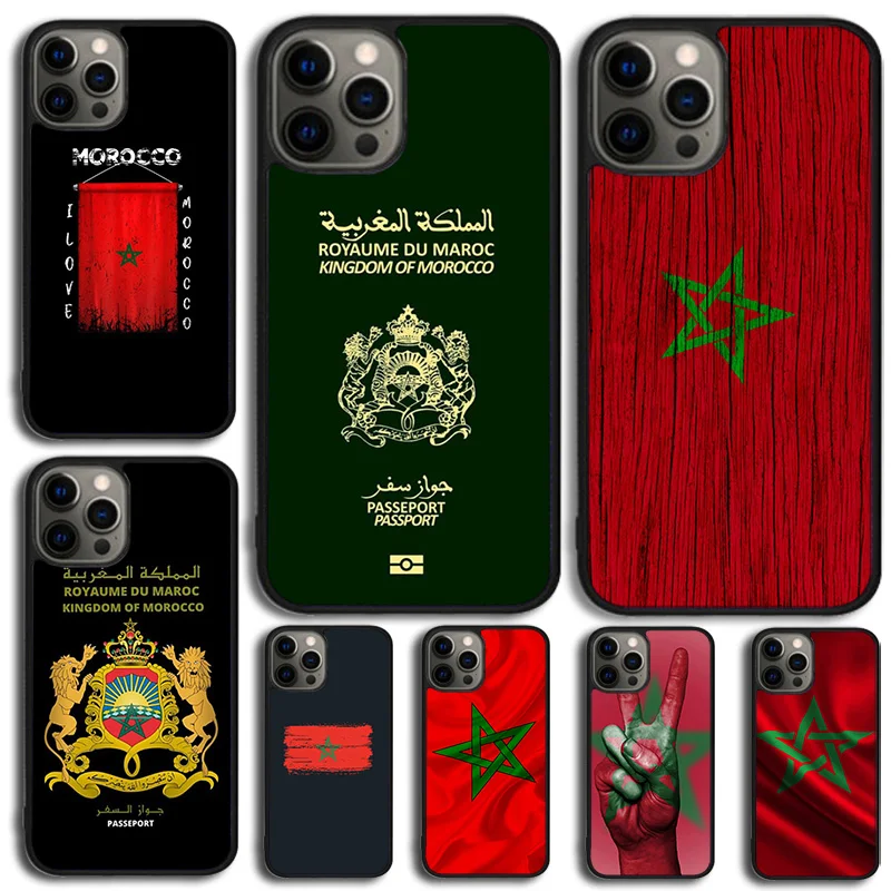 Morocco Flag Phone Case For iPhone 14 15 16 13 12 Mini Max Cover For ...