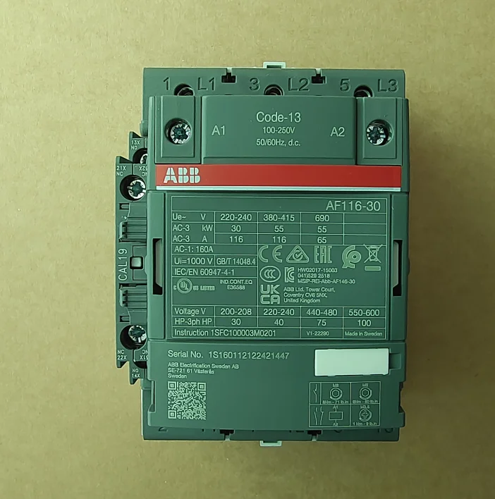 Контактор ABB AF116-30-11-13 100-250V50/60HZ-DC, ID Товара: 1SFL427001R1311 | AliExpress