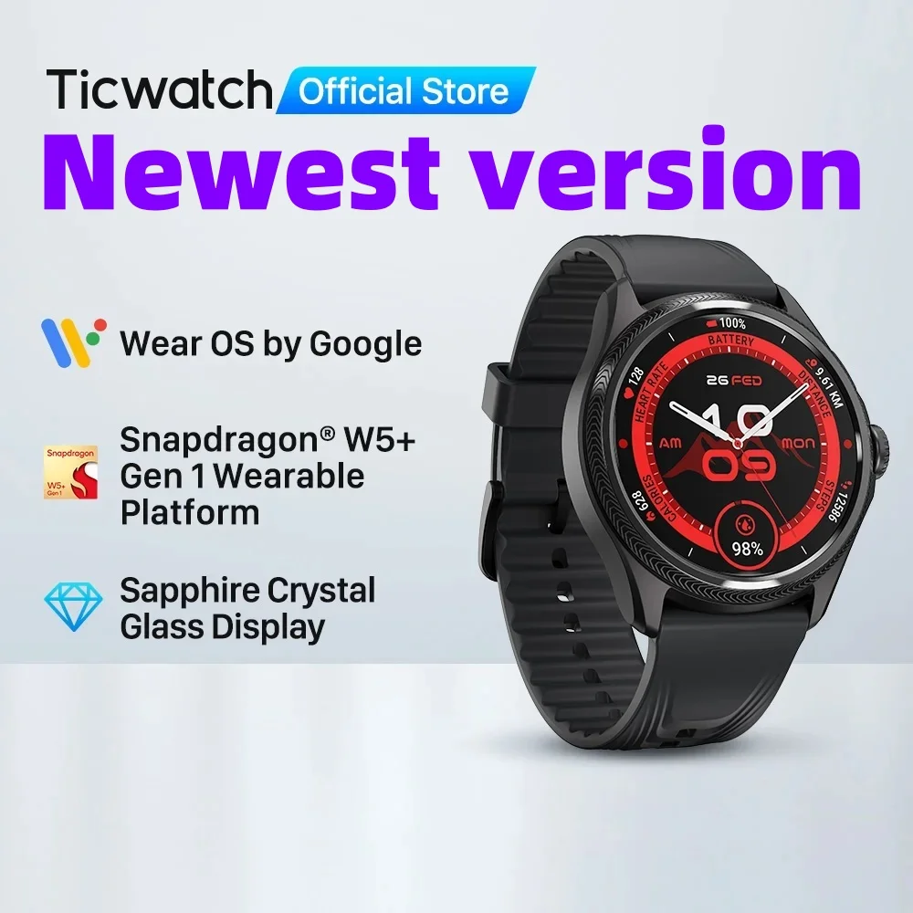 Смарт-часы TicWatch Pro 5 Enduro Wear OS мужские, батарея 90 часов, 110 ...