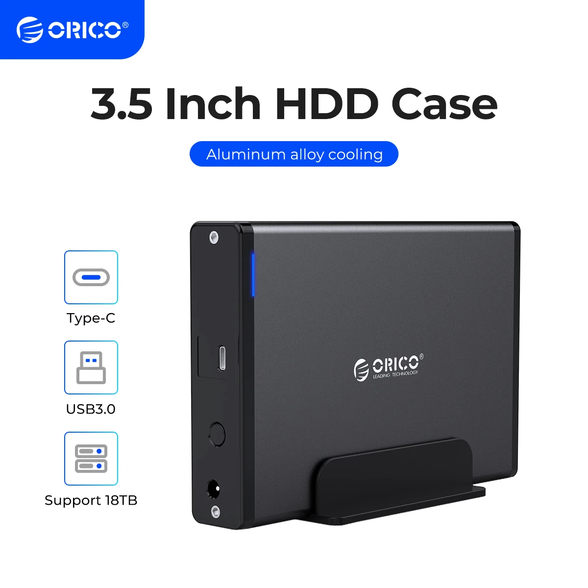 Корпус для жесткого диска ORICO 3,5 дюйма Type-C и USB3.0 | AliExpress