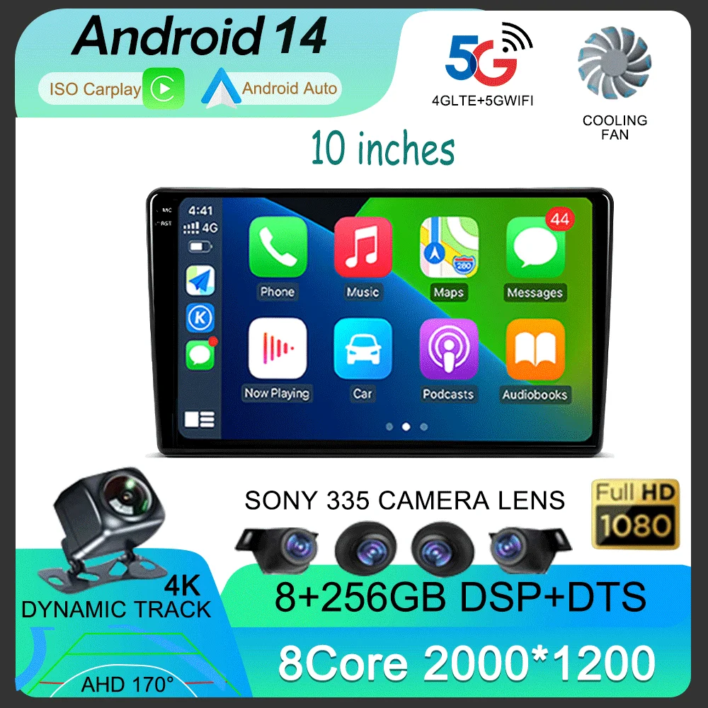 10 "Android 14 DTS 2000x1200 QLED экран «все в одном» универсальный авто стерео GPS для ...