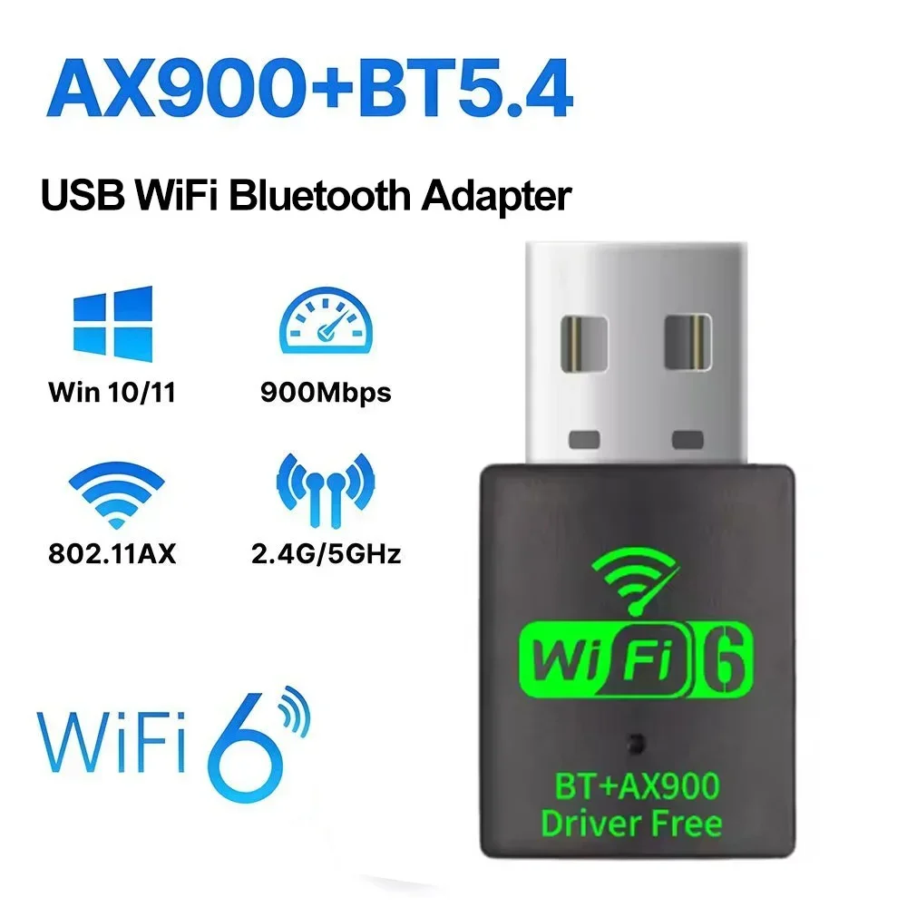 AX900 Wi-Fi 6 Mini USB 2.0 Dongle Сетевая карта BT 5.4 2in1 Передатчик ...