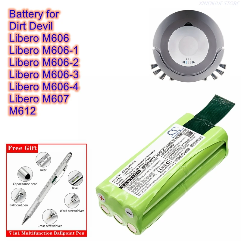 Аккумулятор 0607004 для Dirt Devil Libero M606, M606-1, M606-2, M606-3 ...