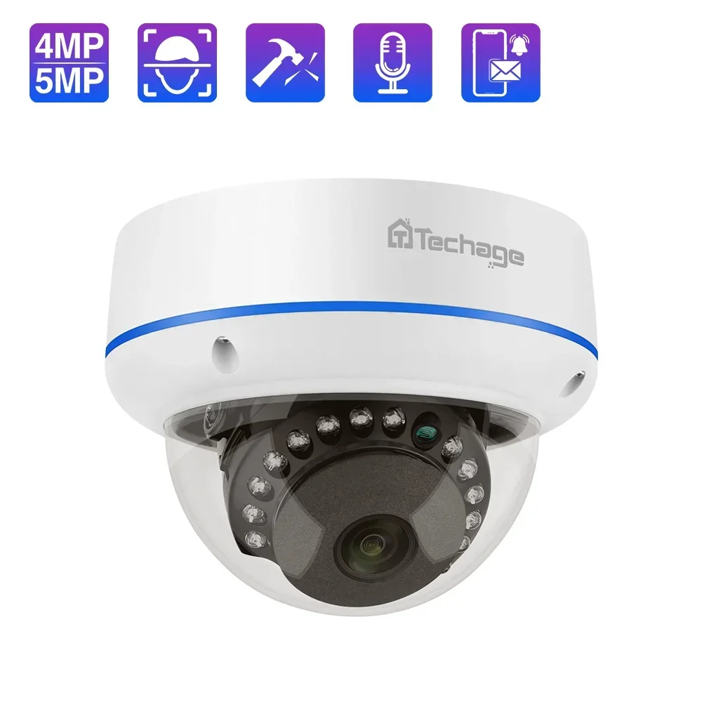 IP-камера Techage H.265 HD 4 МП комнатная с POE, антивандальная ...