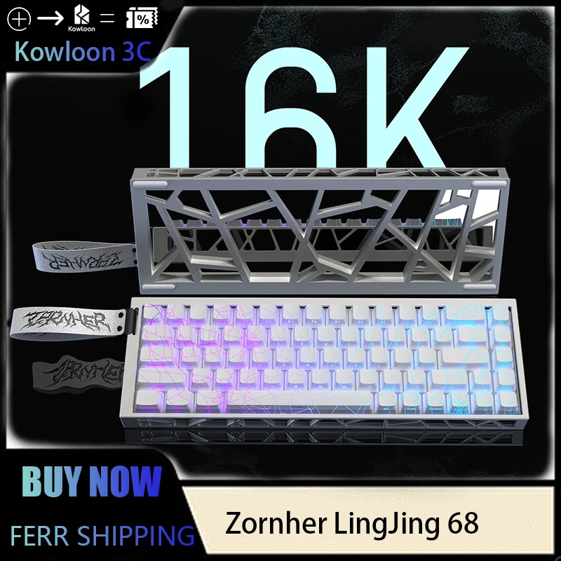 Zoritado LINGJING 68 Магнитный переключатель со скелетом, клавиатура, паутина, алюминиевый ...