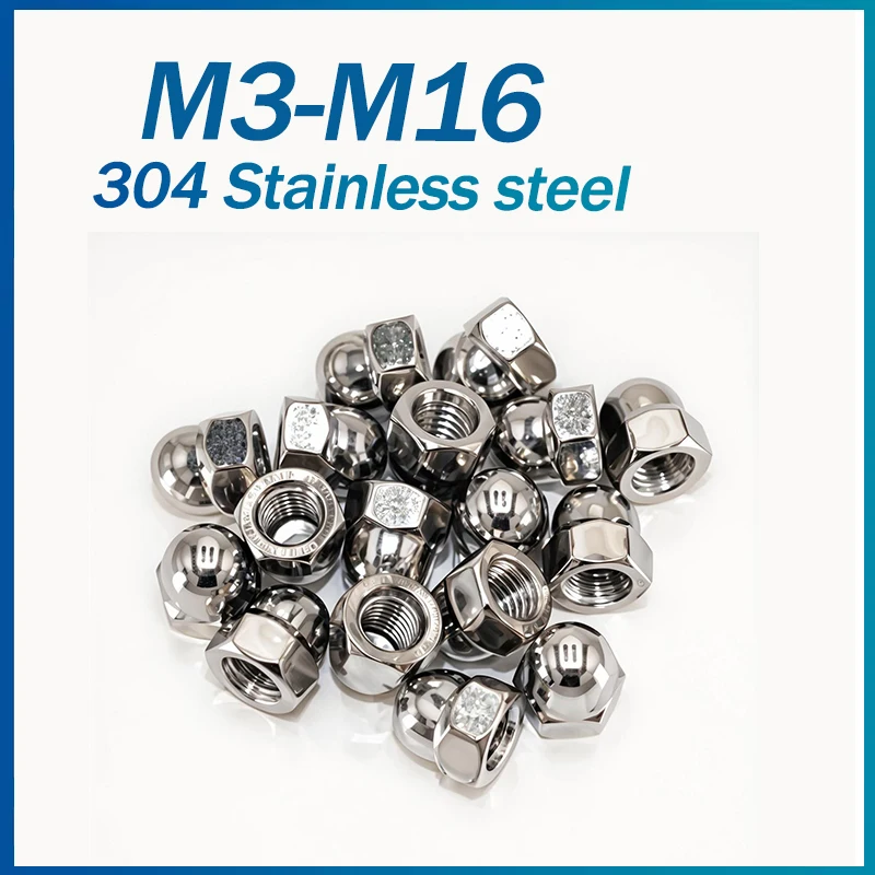 Acorn Nut M3 M4 M5 M6 M8 M10 M12 M14 M16 304 Stainless Steel Decorative Hex Acorn Cap Nuts Caps ...