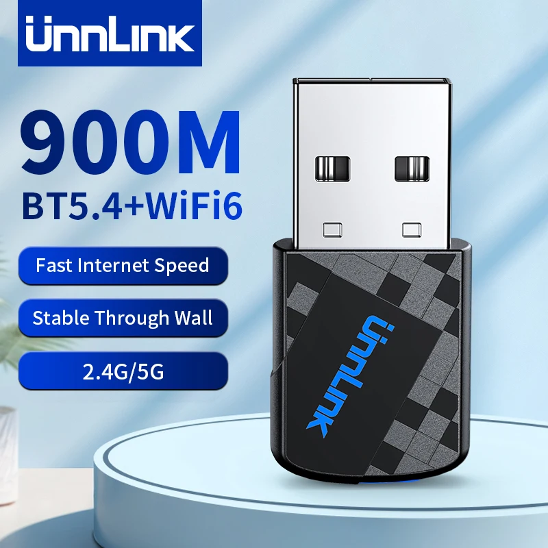 Unnlink 900 Мбит/с USB WiFi Bluetooth-адаптер 2 в 1 Dongle WiFi 6 ...