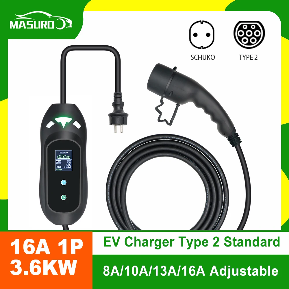 Car Charging Cable 16A 32A 1 Phase Ev Cable Sae J1772 Type 1 To Type 2 ...