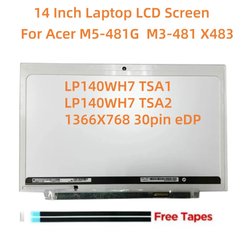 14-дюймовая светодиодная панель для ноутбука LP140WH7 TSA1 LP140WH7 TSA2 LP140WH7 (TS)(A2) для ...