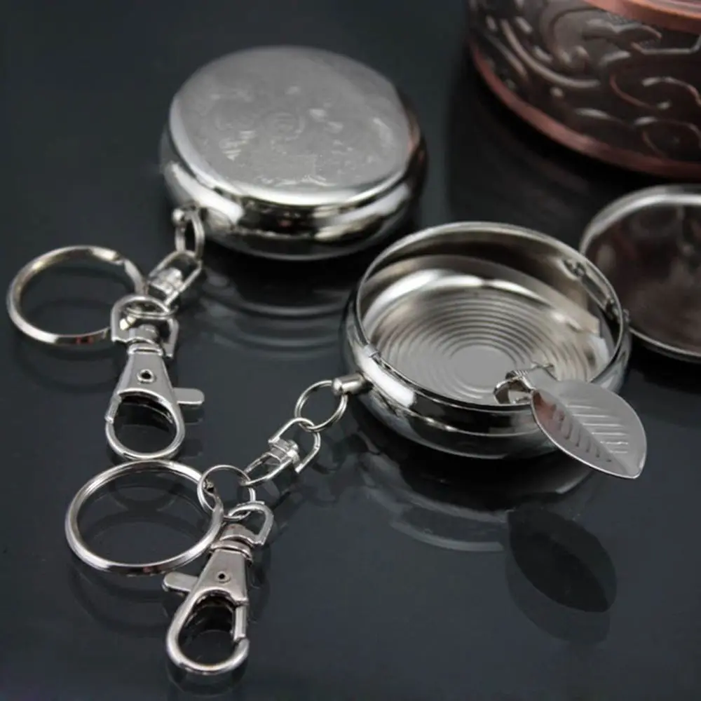 Карманная портативная круглая пепельница из нержавеющей стали с ...