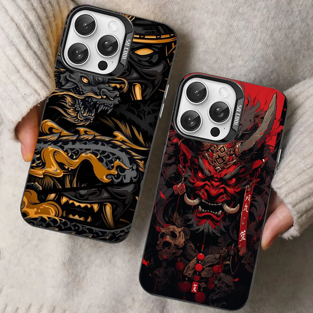 Japan Samurai Oni Mask Phone Case For IPhone 16 15 14 13 12 11 Pro Max ...