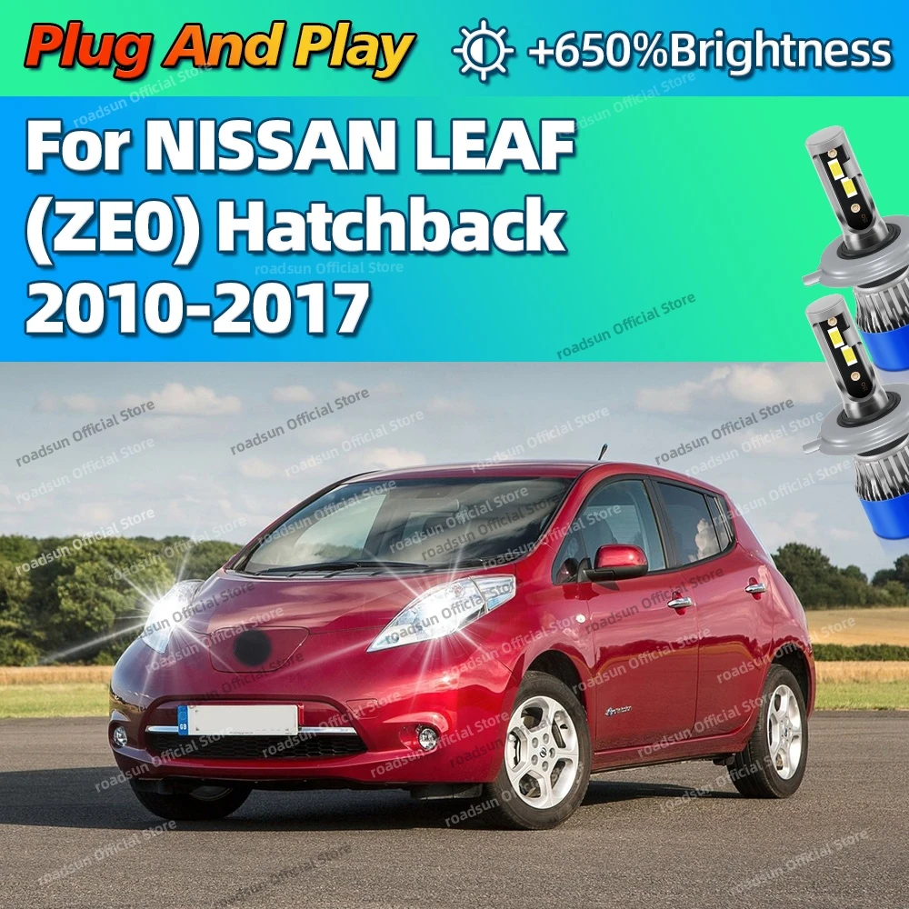 2 шт. светодиодная лампа турбофары 30000LM Мощная лучшая автомобильная лампа для NISSAN LEAF ZE0 ...