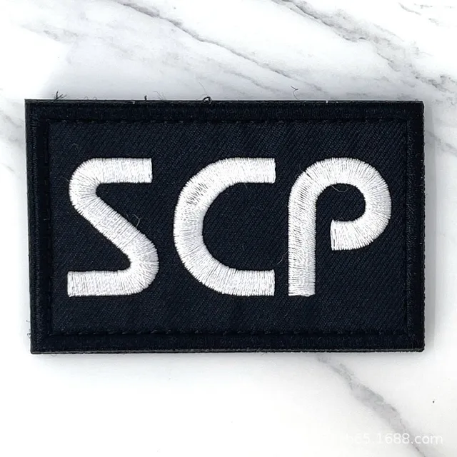 Нашивка SCP Foundation с вышивкой символика, черный и белый логотип ...