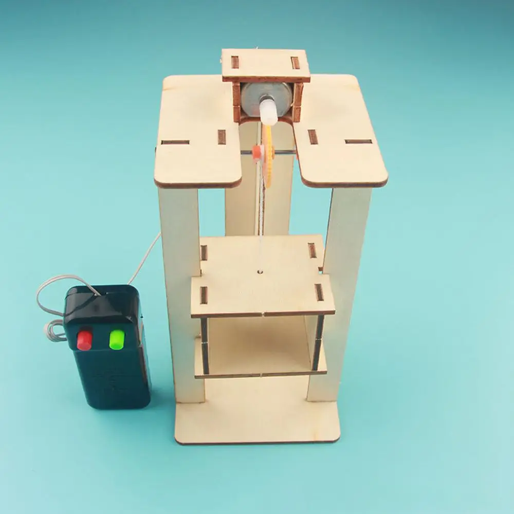 2022 DIY Wooden Elevator Lift Model Science Experiment Toys For ...