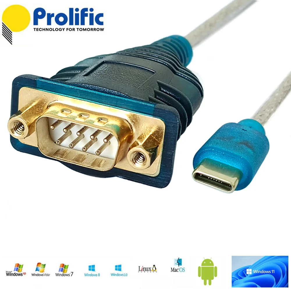 USB-C to RS232 Serial Adapter Cable with Type C to Dsub 9p Male for IPC ...