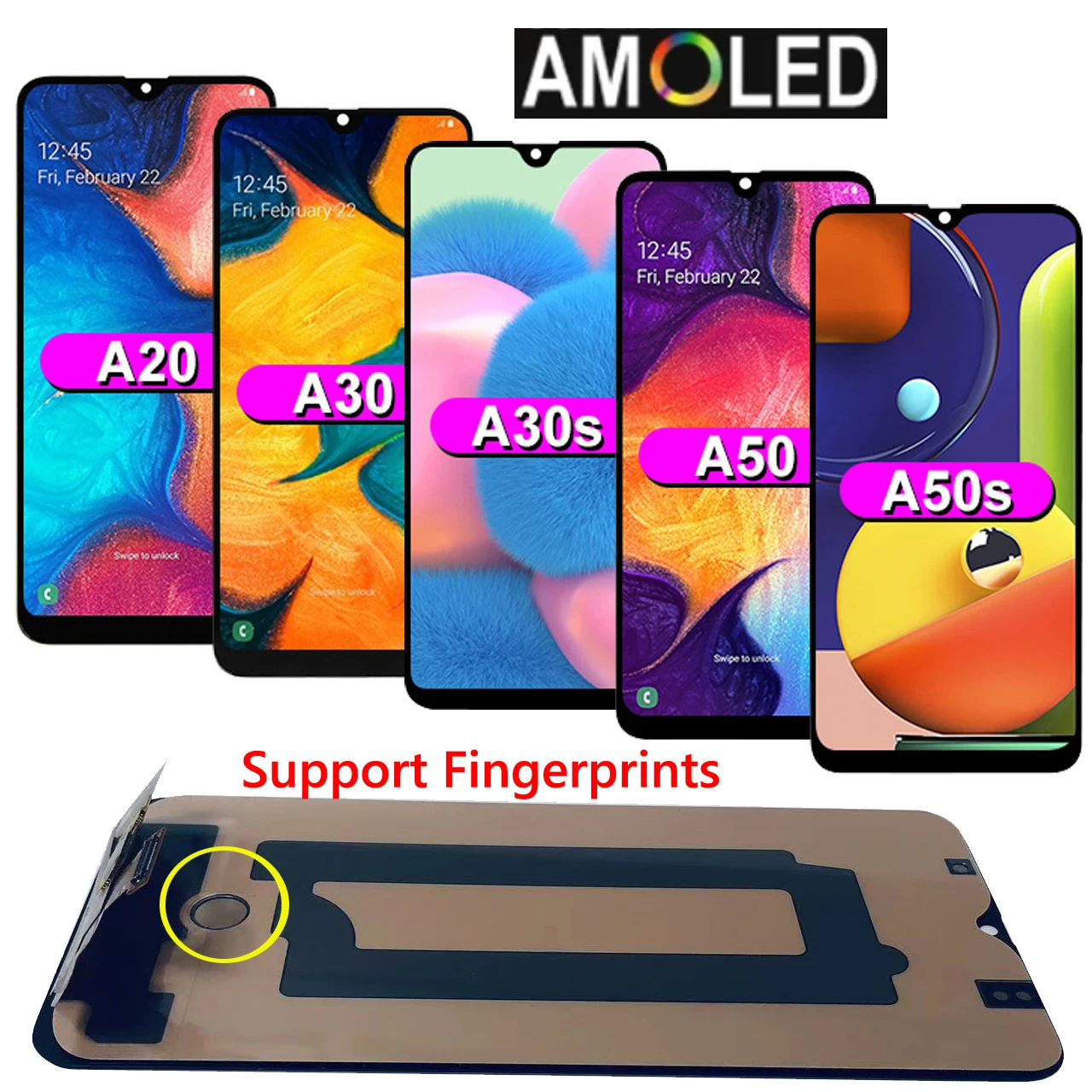 AMOLED для Samsung Galaxy A20E A20S A20 A205 A30 A305 A305F A30S A307 A50 A505 A505F A50S A507 ...