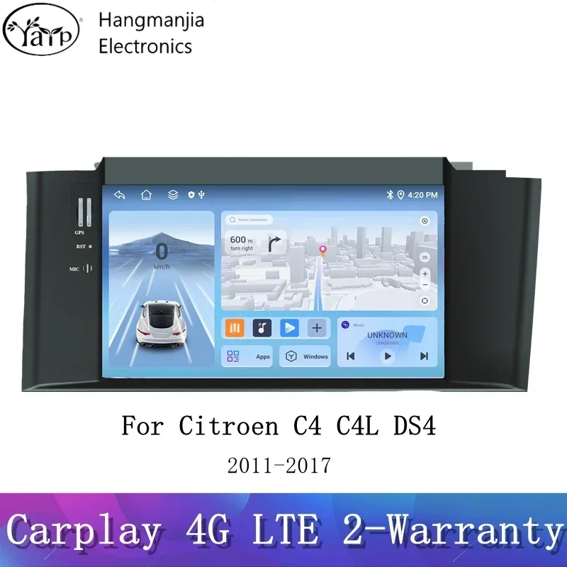 Hangmanjia Android 14 для Citroen C4 C4L DS4 2011-2017 GPS-навигация стерео Автомагнитола видео ...