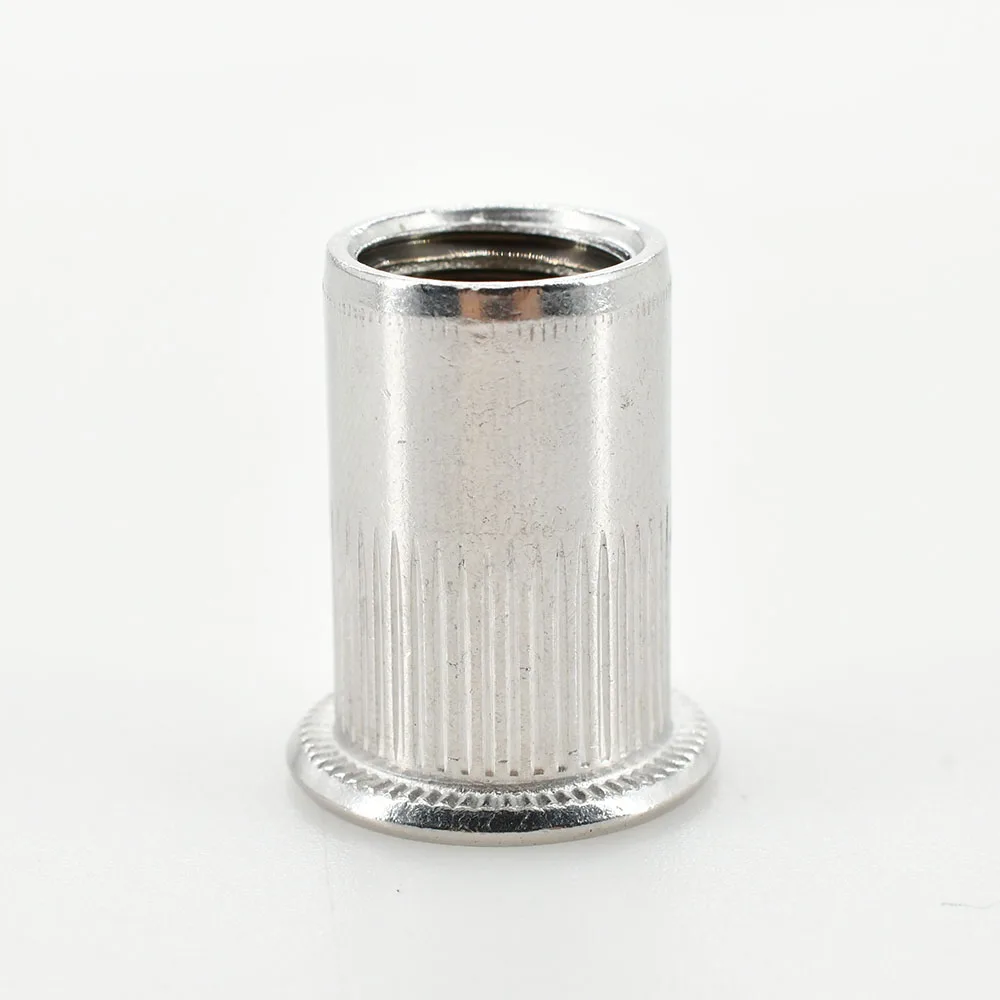 Stainless Steel Pop Rivet Nut Flat Head Threaded Nuts Metal Aluminum ...