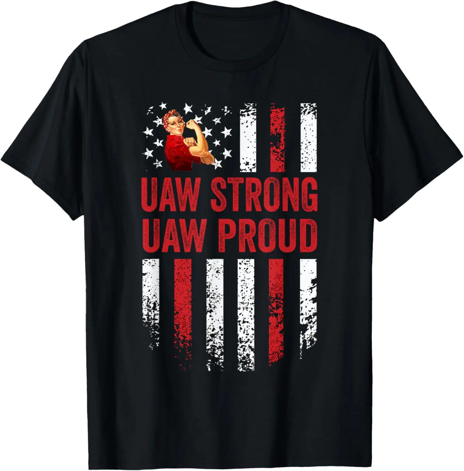 Футболка UAW Strong UAW Proud с флагом США Union Pride UAW Laborer ...