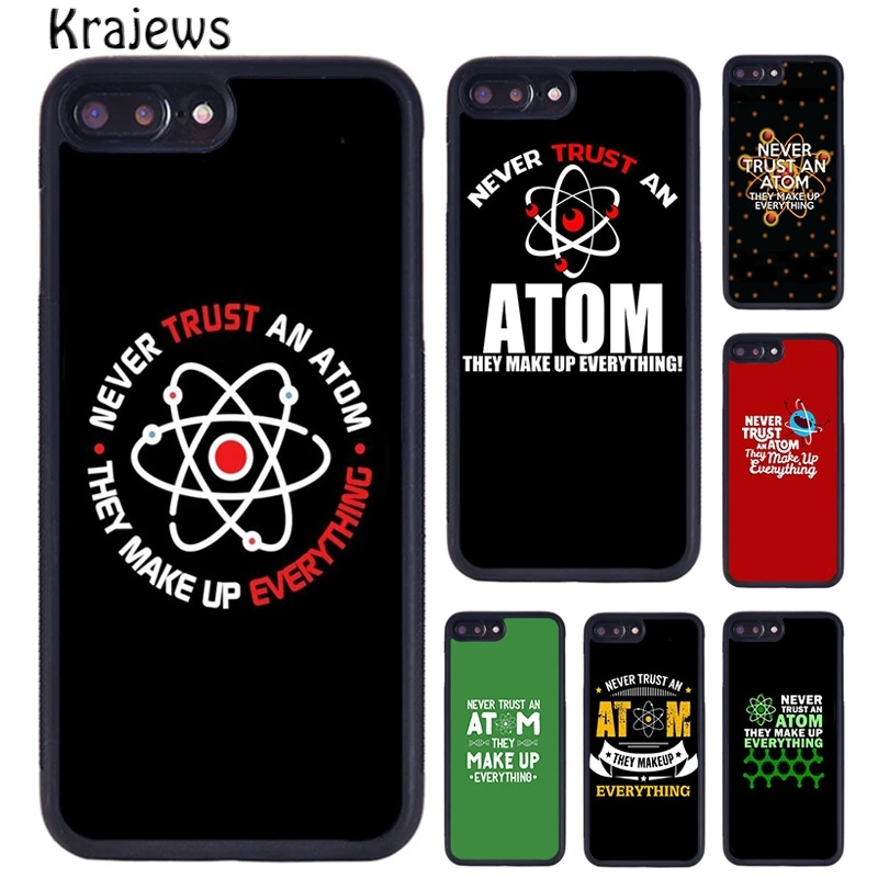 Чехол для телефона Krajews Never Trust An Atom Cool Science для iPhone 16, 15, 14 plus XR XS 11 ...