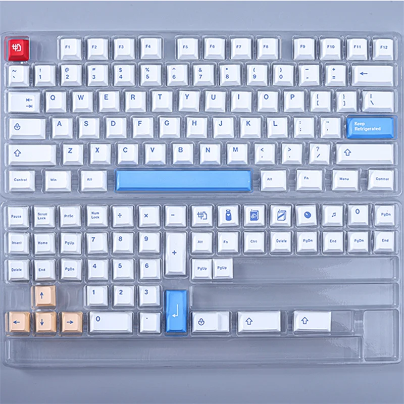 White GMK Soy Bean Milk PBT Keycaps 125 Key Teclado PC Gamer Mechanical ...