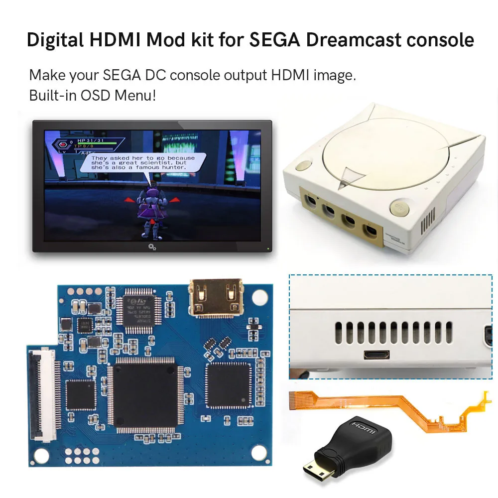 HISPEEDIDO HDMI MOD Kit для Sega Dreamcast | AliExpress