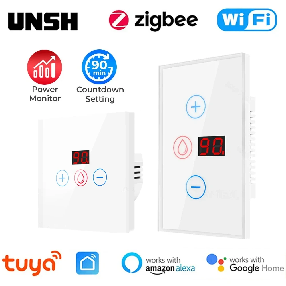 Tuya EU US WiFi/ZigBee Умный водонагреватель, переключатель котла 20A с монитором мощности Smart ...