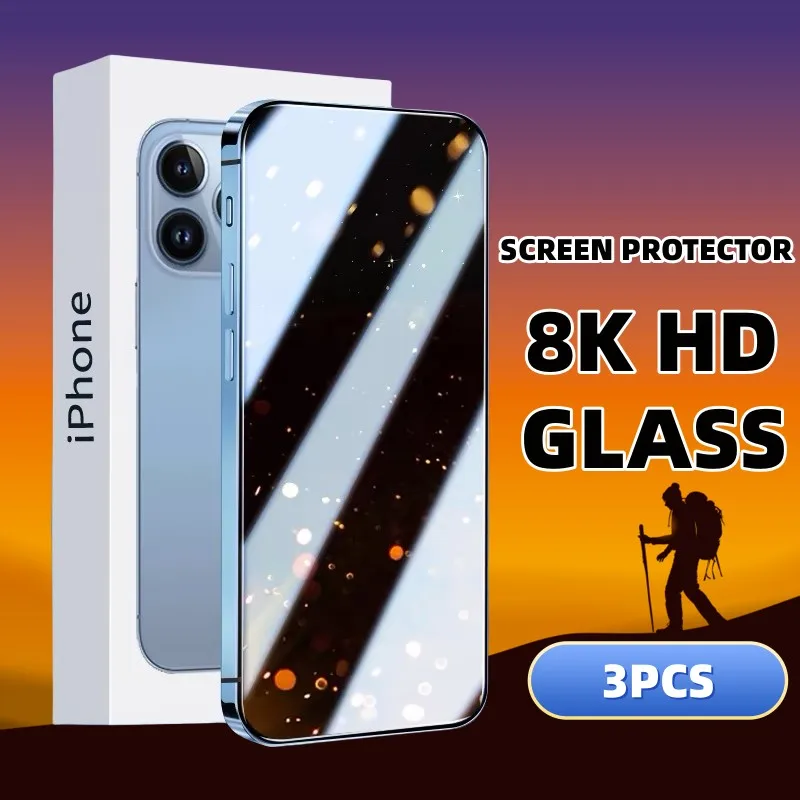 3PCS 8K HD Screen Protector for iphone 15 14 11 12 13 Pro Max 14 15 16 ...