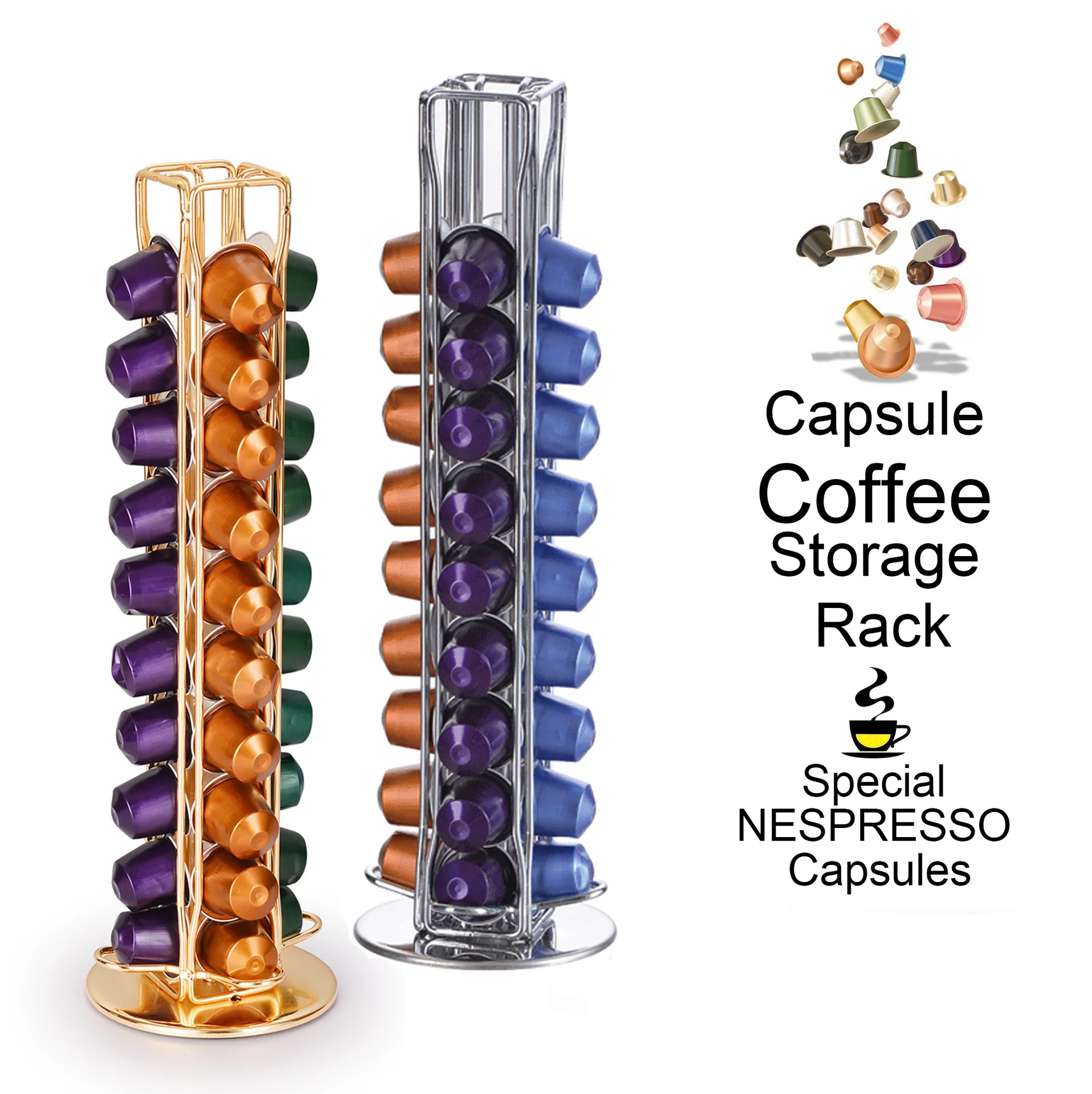 40 капсул для кофе под золото подставка для кофейных капсул Nespresso ...