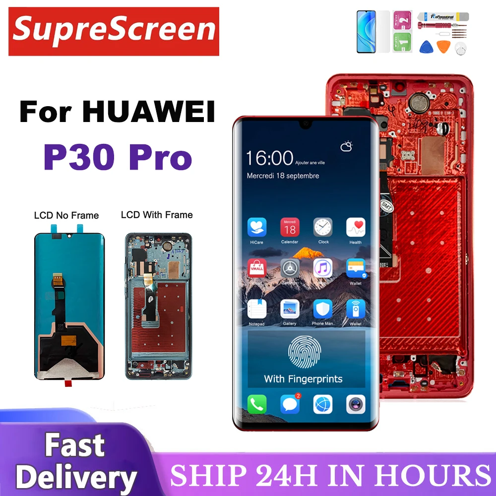 Дисплей OLED P30 Pro для Huawei P30 Pro VOG-L29 VOG-L09 ЖК-дисплей с цифровым преобразователем ...