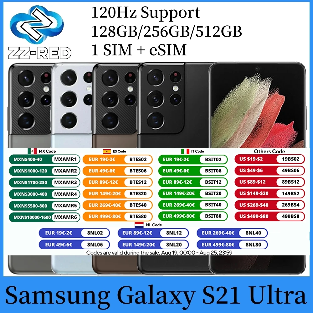 Мобильный телефон Samsung Galaxy S21 Ultra S21U G998U1, 6,8 дюйма, 12 ...