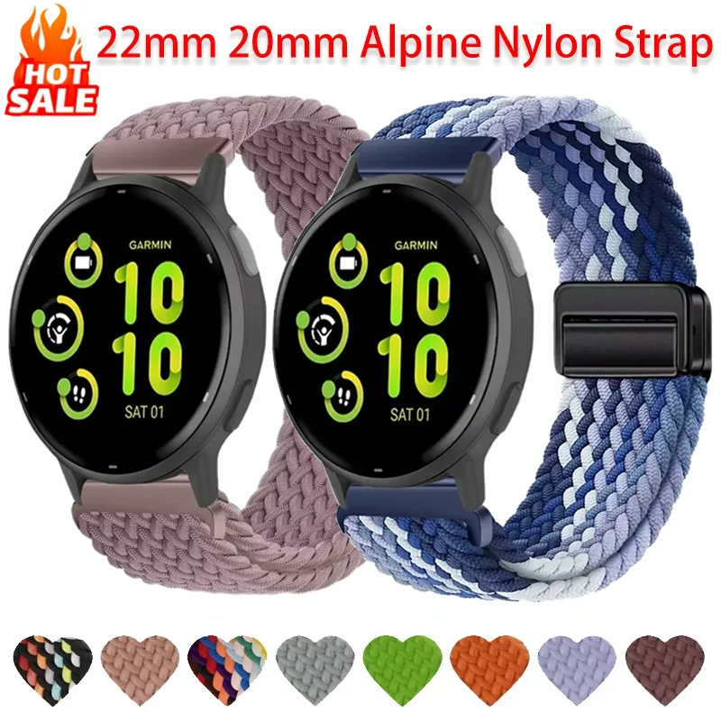 Плетеный ремешок 20 мм 22 мм для Garmin Venu 3 Sq2 Watch Band ...