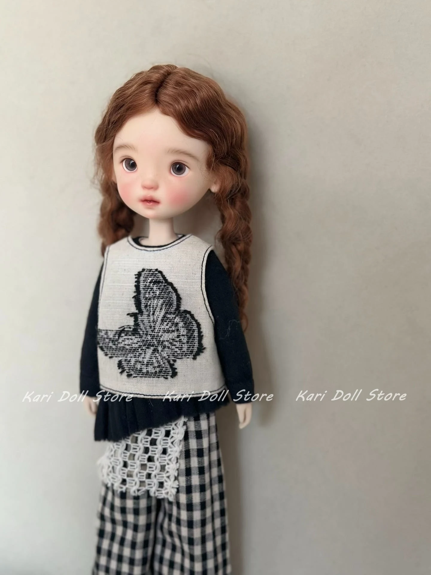 Kari Doll Одежда и платье 2025 Простые простые литературные клетчатые ...
