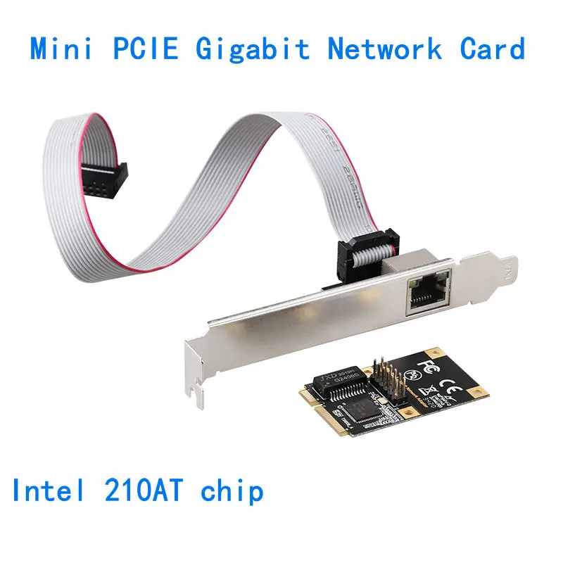Мини PCI E Gigabit Ethernet для intel I210 гигабитная сетевая карта сетевой адаптер для ПК Mini ...