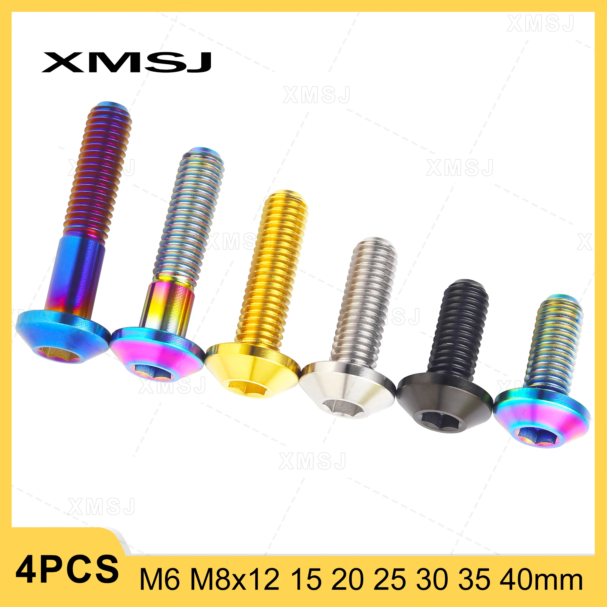 Титановые болты XMSJ M6 M8 для велосипеда 4 шт. | AliExpress